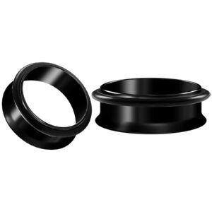 big gauges pair of surgical steel 1 1/2 38mm black anodized single flared piercing ear flesh tunnel stretcher o-ring earring plug bg5360