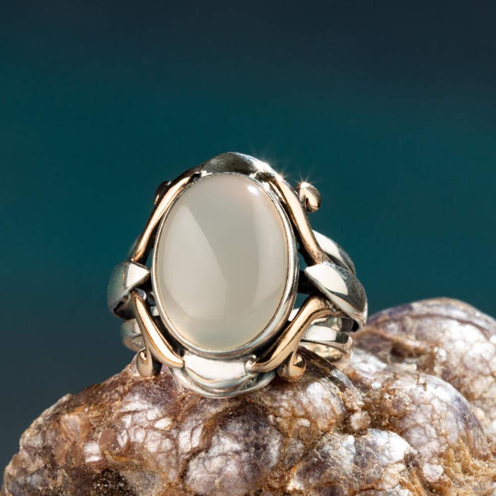 mysilverworld Solid 925 Sterling Silver White Agate Stone Payitaht Sultan Abdulhamid Ring (12)