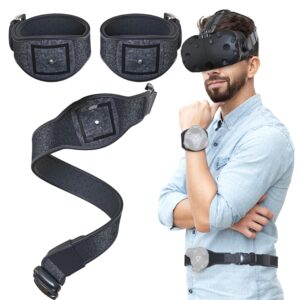 skywin vr tracker belt and strap bundle for htc vive system pucks - adjustable hand straps waist full-body tracking in virtual reality (1 belt 2 straps)