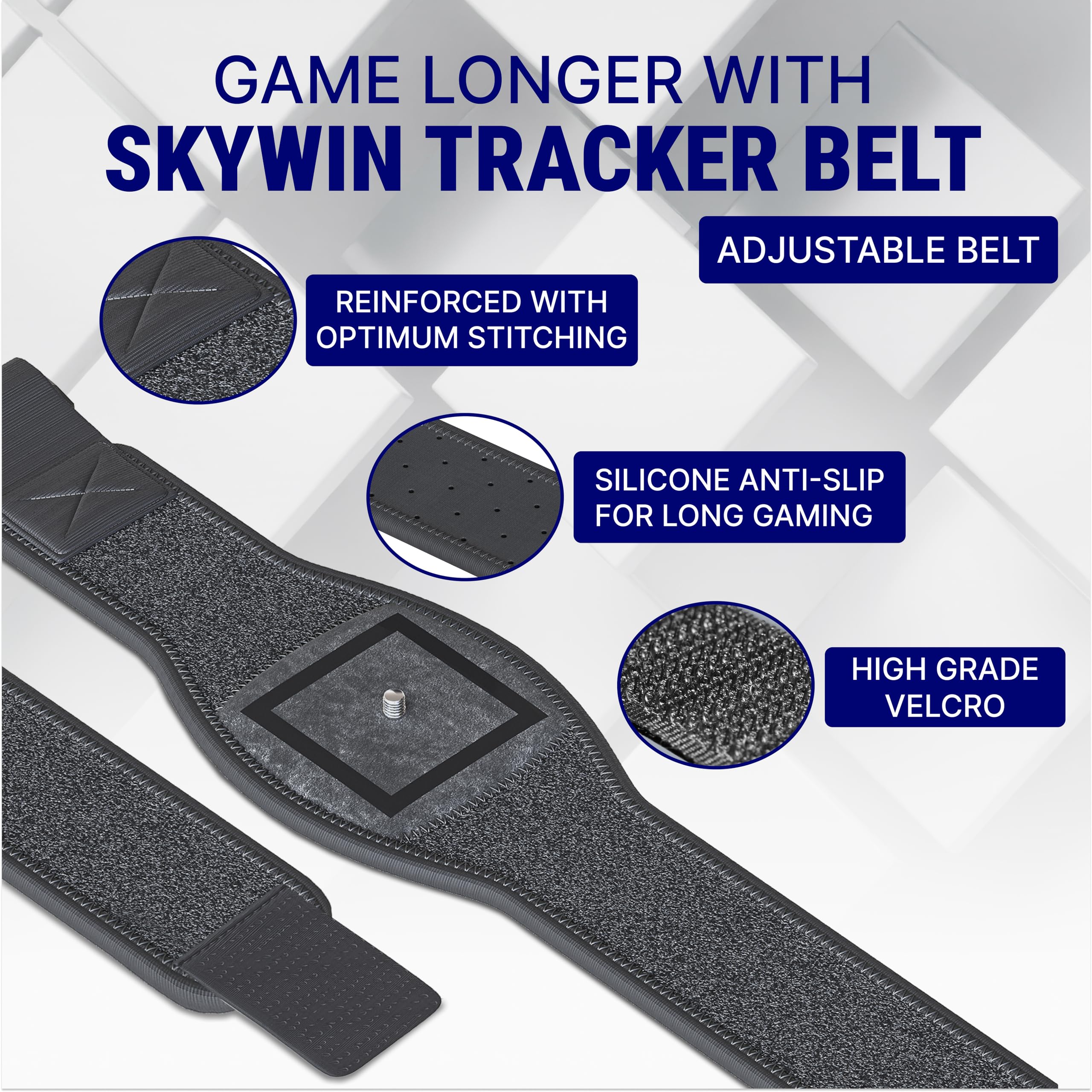 Skywin VR Tracker Belt and Strap Bundle for HTC Vive System Pucks - Adjustable Hand Straps Waist Full-Body Tracking in Virtual Reality (1 Belt 2 Straps)