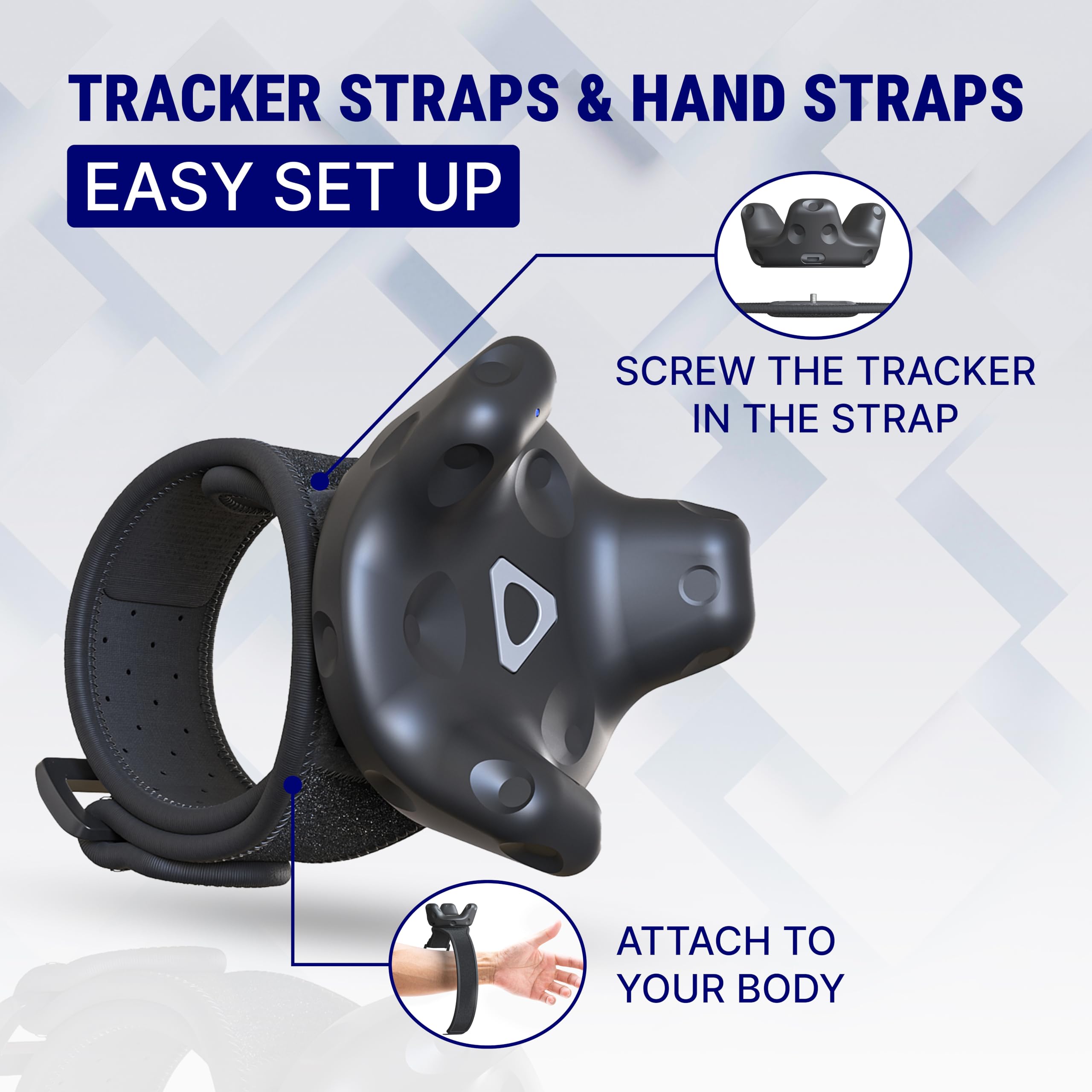 Skywin VR Tracker Belt and Strap Bundle for HTC Vive System Pucks - Adjustable Hand Straps Waist Full-Body Tracking in Virtual Reality (1 Belt 2 Straps)