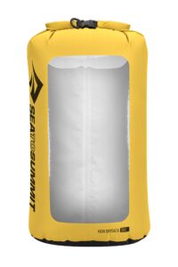 sea to summit view dry sack, see-thru dry bag, 35 liter, yellow