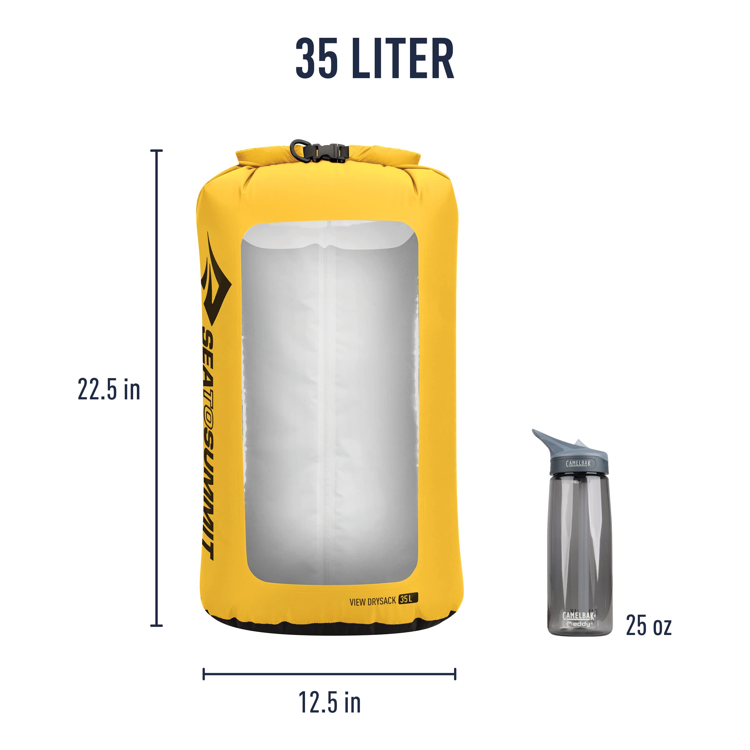 Sea to Summit View Dry Sack, See-Thru Dry Bag, 35 Liter, Yellow