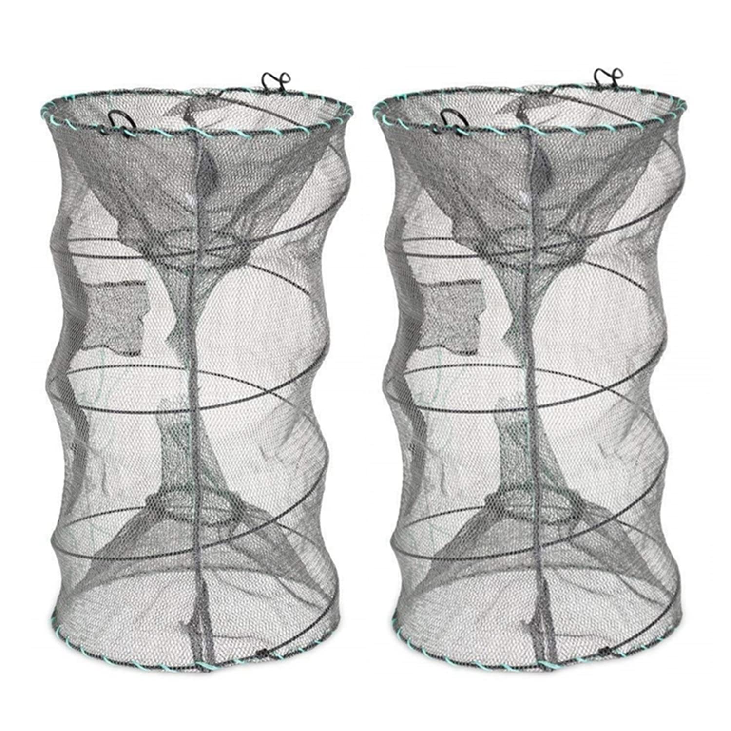 Fishing Bait Trap,2 Packs Crab Trap Minnow Trap Crawfish Trap Lobster Shrimp Collapsible Cast Net Fishing Nets Portable Folded Fishing Accessories,12.6X20.1inches