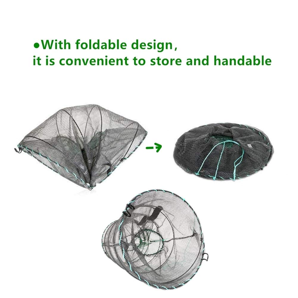 Fishing Bait Trap,2 Packs Crab Trap Minnow Trap Crawfish Trap Lobster Shrimp Collapsible Cast Net Fishing Nets Portable Folded Fishing Accessories,12.6X20.1inches