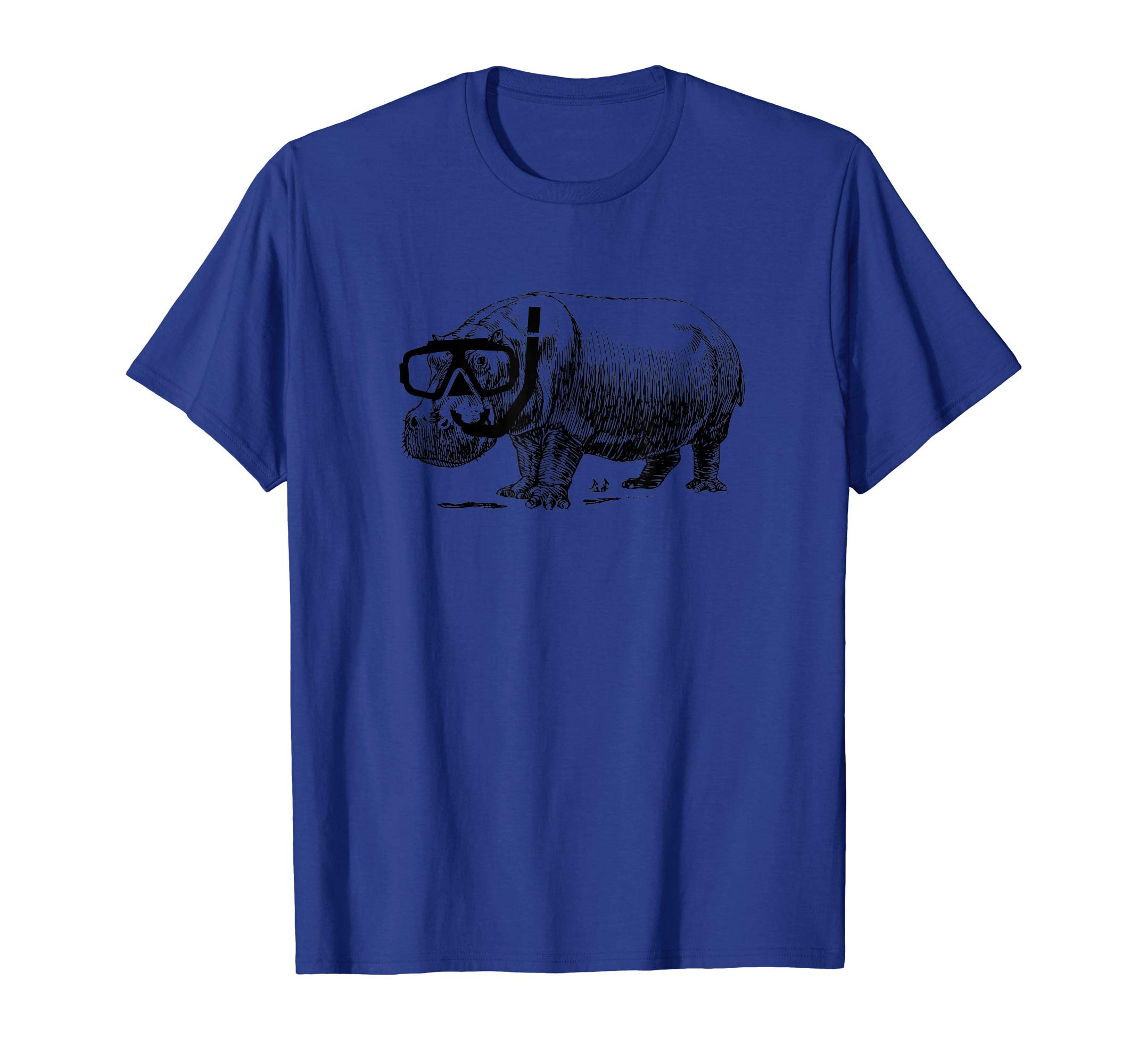 Hippo Shirts: Hippopotamus swim mask and snorkel t-shirt