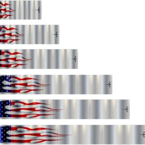 White Water Archery Non-Laminated Metallic USA Flag Arrow Wraps 15 pk Choose Length Width (7, 1)