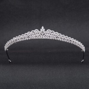 Sepbridals CZ Cubic Zirconia Tiara for Wedding,Crystals Bridal Diadem Crown for Hair Accessories CH10219