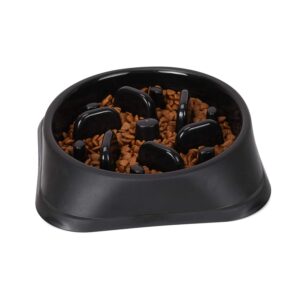 jasgood dog feeder slow eating pet bowl eco-friendly non-toxic preventing choking healthy design bowl for dog pet(s-m,black)