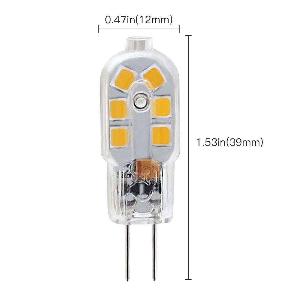 Lxcom Lighting G4 LED Bulb Bi-Pin Base 10Watt Halogen Bulb Equivalent AC12 Volt T3 JC Type Transparent Led Lamp Warm White 3000k for RV Camper Cabinet Landscape Light,10 Pack