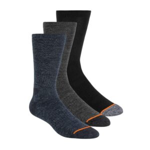 weatherproof men's 3 pack crew socks, dark blue, 10-13