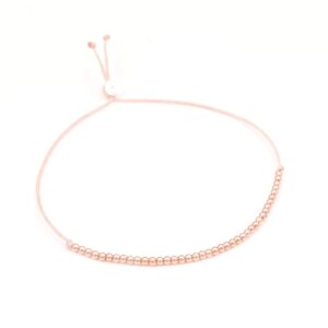 Lucky Feather 40th Birthday Gifts for Women, 14K Rose Gold Dipped Beads Bracelet on Adjustable 7"- 8" Cord - Perfect 40th Birthday Gift Ideas for Her (rose-gold-plated-base)