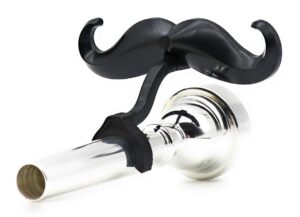 brasstache - the original clip-on mustache for trumpet mouthpiece