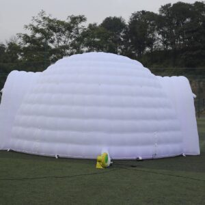 SAYOK Portable Inflatable Igloo Dome Tent with Air Blower(White, Two Doors, 16.4ft) Inflatable Event Tent Structure Night Club Party Tent Event Room for Wedding Promotion Trade Show