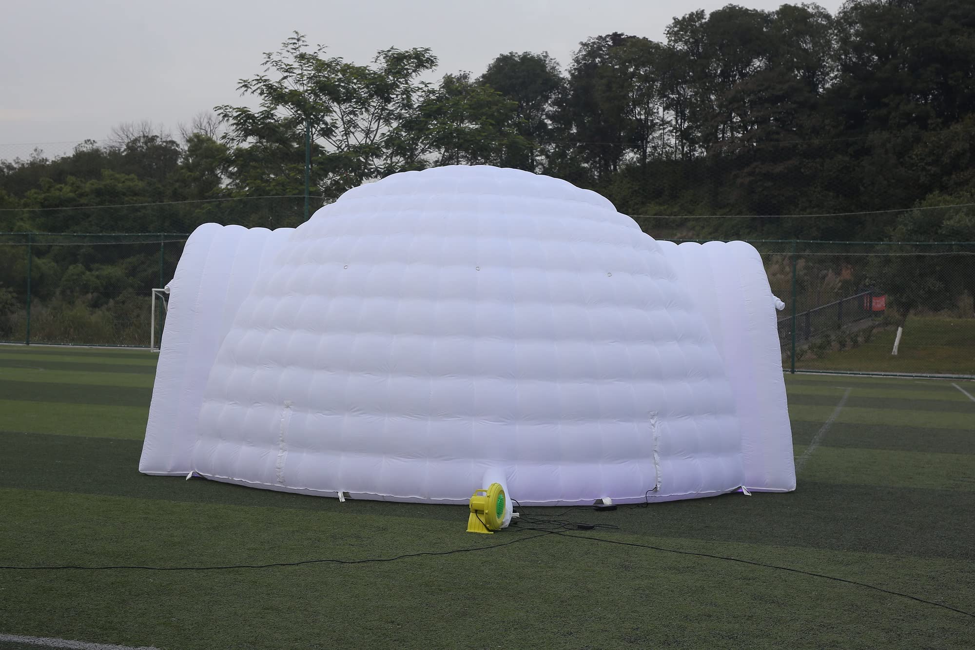 SAYOK Portable Inflatable Igloo Dome Tent with Air Blower(White, Two Doors, 16.4ft) Inflatable Event Tent Structure Night Club Party Tent Event Room for Wedding Promotion Trade Show