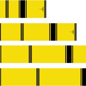 White Water Archery Non-Laminated Yellow Black Gadsden Flag Arrow Wraps 15 pk Choose Length Width (5, 1)