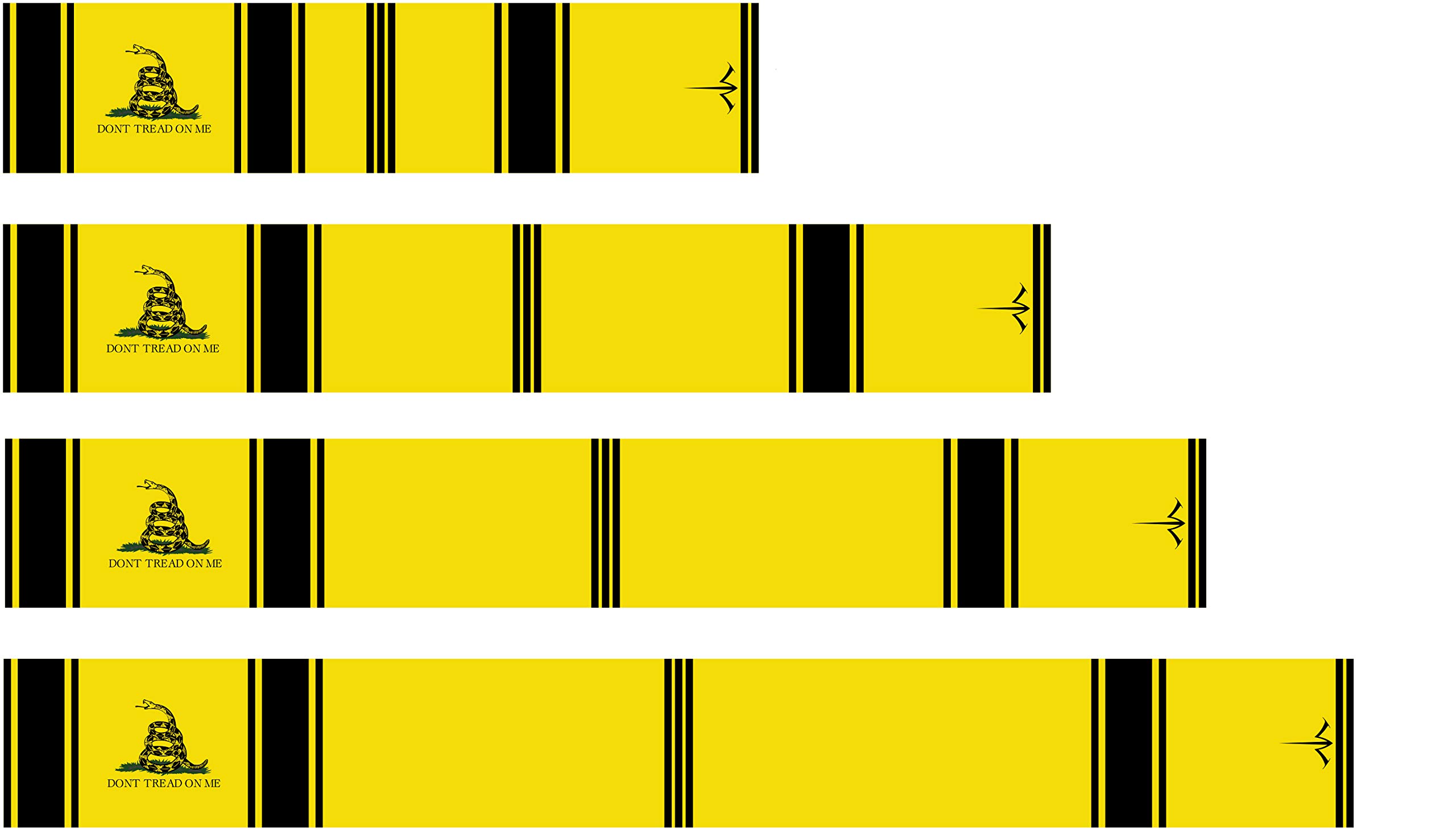 White Water Archery Non-Laminated Yellow Black Gadsden Flag Arrow Wraps 15 pk Choose Length Width (5, 1)