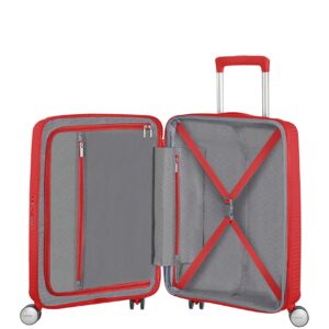 American Tourister Soundbox - Spinner Small Expandable Hand Luggage, 55 cm, 41 liters, Red (Coral Red)