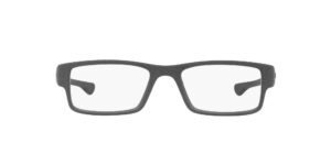 oakley men's ox8046 airdrop rectangular prescription eyeglass frames, satin light steel/demo lens, 53 mm