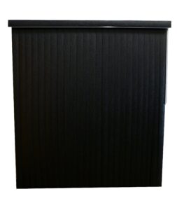 black frisco textured vinyl vertical blinds with 3-1/2" embossed vanes 78" wide x 84" long cordless