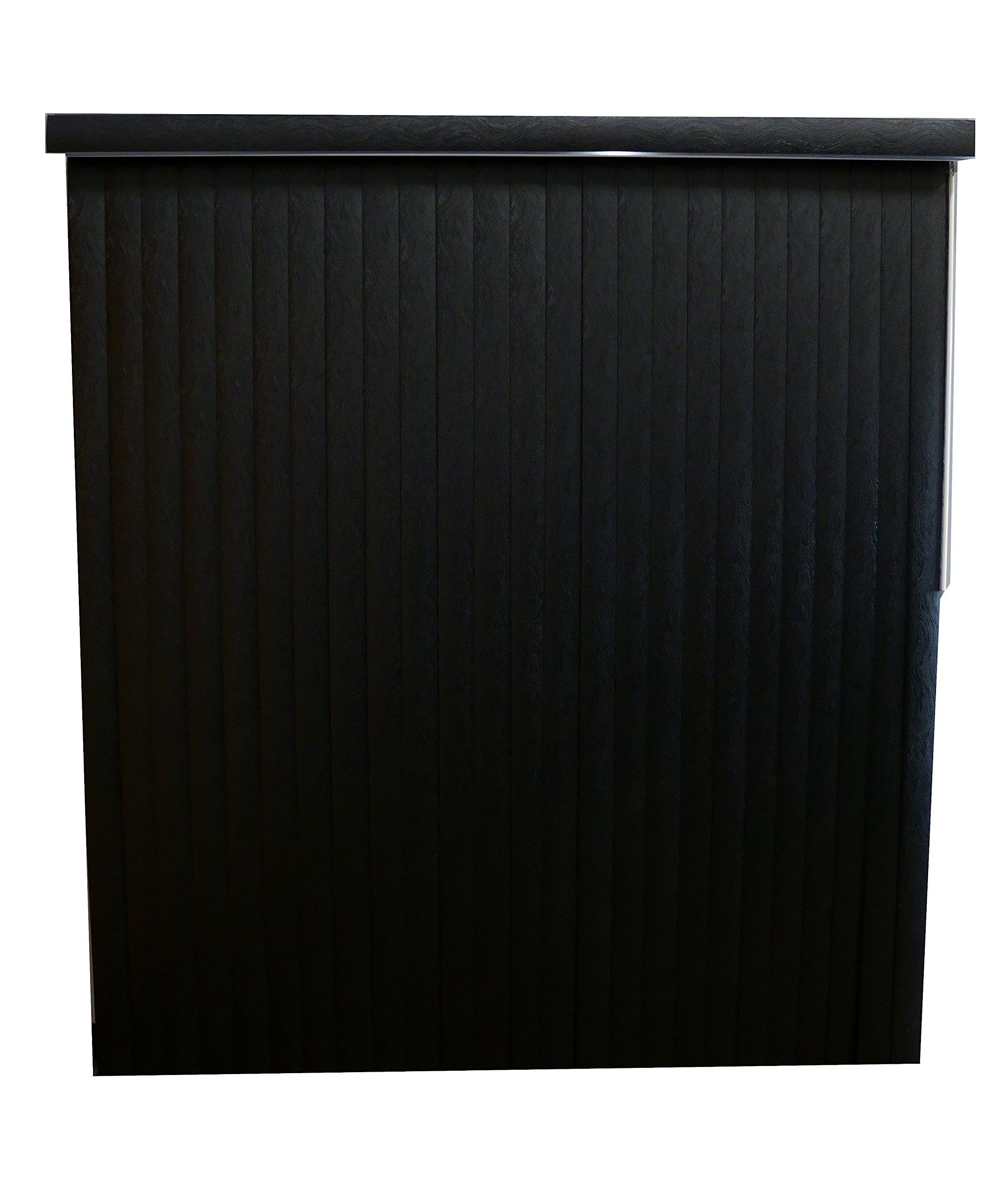 Black Frisco Textured Vinyl Vertical Blinds with 3-1/2" Embossed Vanes 78" Wide x 84" Long Cordless