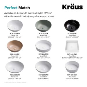 Kraus PU-20GWH Viva Pop-Up Drain, Glossy White