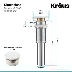 Kraus PU-20GWH Viva Pop-Up Drain, Glossy White