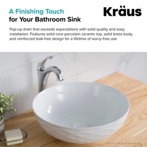 Kraus PU-20GWH Viva Pop-Up Drain, Glossy White