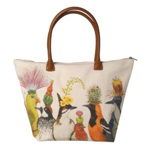 Womens Vicki Sawyer The Entourage Birds Canvas Tote Bag