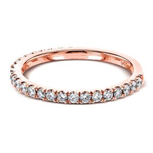 kobelli diamond semi eternity 3/8 carat tw gold band - rose-gold / 8.5