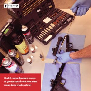 Universal Gun Cleaning Kit | American Company | Perfect for Shotguns, Rifles, Muzzle Loaders, Handguns and Pistols | Portable Case | Cleans Calibers .17- .50