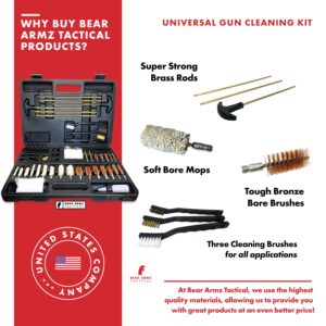 Universal Gun Cleaning Kit | American Company | Perfect for Shotguns, Rifles, Muzzle Loaders, Handguns and Pistols | Portable Case | Cleans Calibers .17- .50