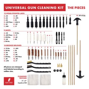 Universal Gun Cleaning Kit | American Company | Perfect for Shotguns, Rifles, Muzzle Loaders, Handguns and Pistols | Portable Case | Cleans Calibers .17- .50