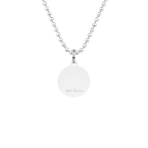 Get Back Necklaces St. Christopher Surf Necklace | Small, ½” Silver Plated Medallion, 18” Aluminum Ball Chain (Aqua White)