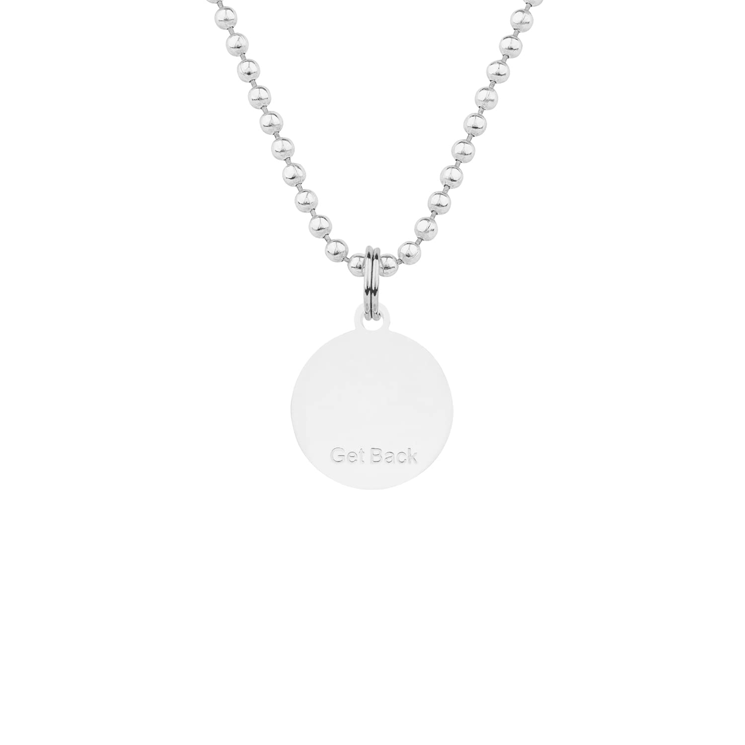 Get Back Necklaces St. Christopher Surf Necklace | Small, ½” Silver Plated Medallion, 18” Aluminum Ball Chain (Aqua White)