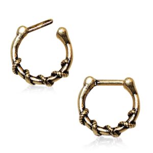 covet jewelry rope wrapped antique gold plated septum clicker