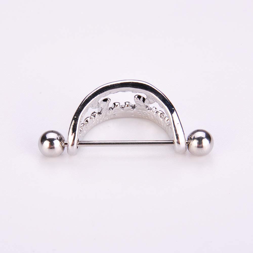 MTRSUE Nipple Piercing, 2pcs Stainless Steel Vampire Teeth Nipple Rings Body Nipplerings Piercing Women Nipple Piercing Jewelry Nipplerings Rings Nipple Jewerly Nipple Percings