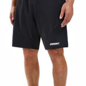 Souke Sports Men's Workout Running Shorts Quick Dry Athletic Performance Shorts Black Liner Zip Pockets