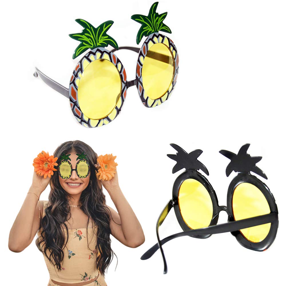 Funny Sunglasses,Novelty Party Sunglasses, Creative Funny Sunglasses, Funny Hawaiian Tropical Sunglasses,Luau Fancy Dress Party Supply, Hawaii Themed Sunglasses,Beach Photo Booth Props(8 Pack)