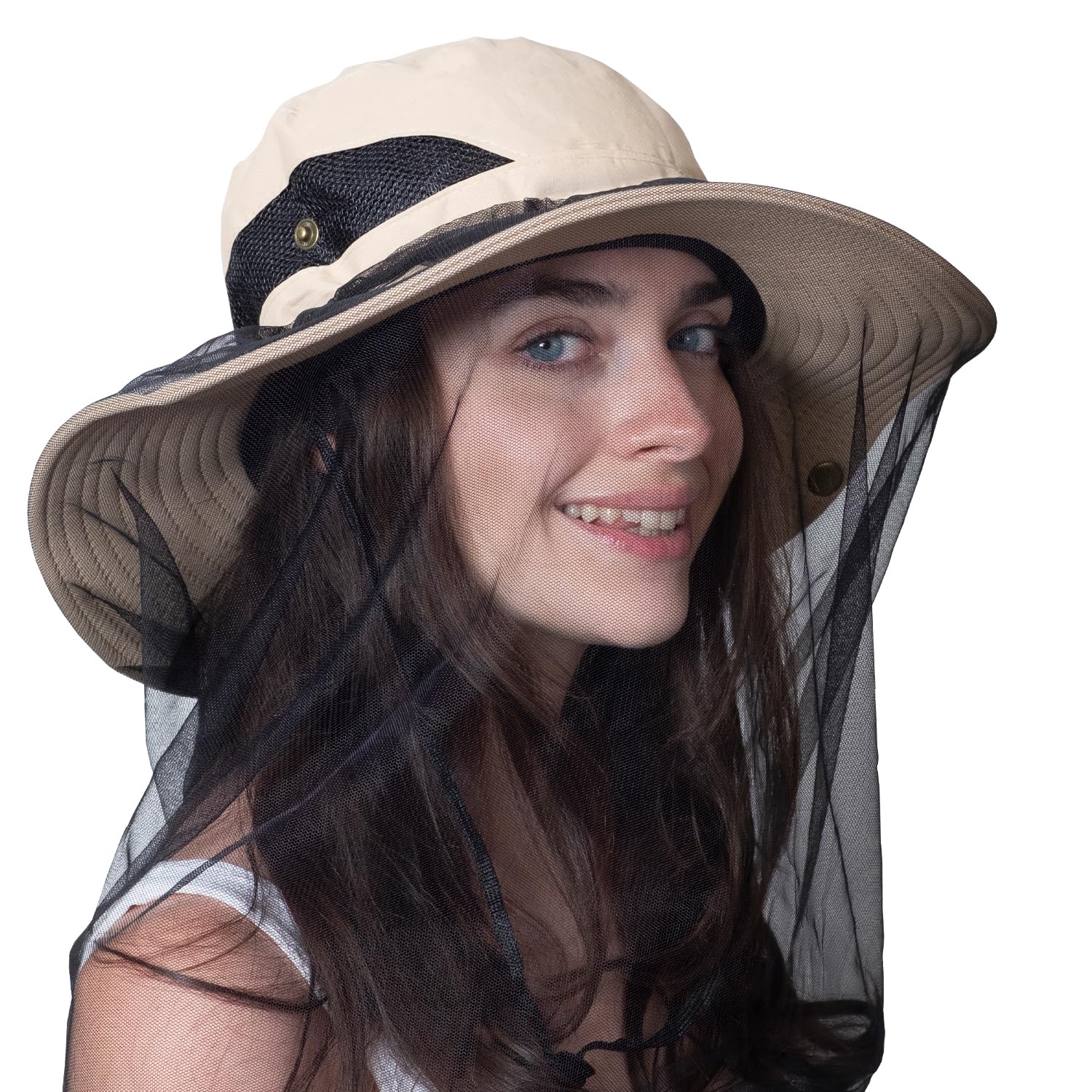 CAMOLAND Sun Hat with Removable Mesh Head Net Safari Hat Outdoor UV Protection