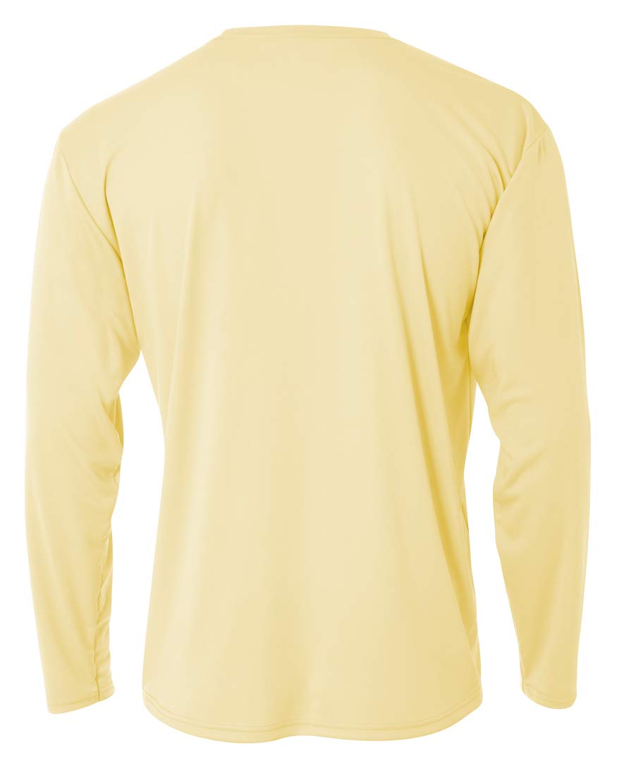 A4 Cooling Performance Long Sleeve T-Shirt (N3165) Light Yellow, L