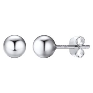 925 sterling silver ball stud earrings second hole earrings 7mm sphere second ear piercings men women jewelry