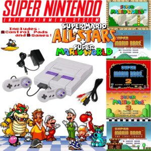 super nes mario set with 5-game cartridge (renewed)