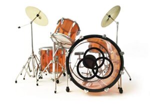 fanmerch drum kit led zeppelin, john bonham, tribute vistalite transparent amber mini drum set replica collectible