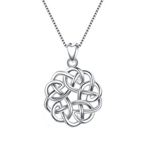 ever faith 925 sterling silver round infinity endless love celtic knot pendant necklace for women