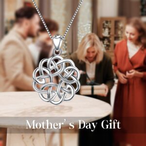 EVER FAITH 925 Sterling Silver Round Infinity Endless Love Celtic Knot Pendant Necklace for Women