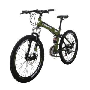 lzbike bike g6-26 26 inch bike mountain bike 26" 21 speed shift left 3 right 7 cycle folding mountain bike frame shock absorption mountain bike (army green g6 spo)