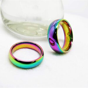 Fashion Month 5mm Tungsten Carbide Ring Rainbow Gay Lesbian Wedding Engagement Colorful LGBT Pride Band Size 7.5