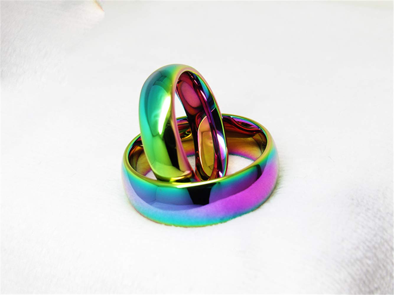 Fashion Month 5mm Tungsten Carbide Ring Rainbow Gay Lesbian Wedding Engagement Colorful LGBT Pride Band Size 7.5