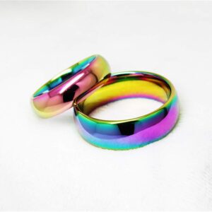 Fashion Month 5mm Tungsten Carbide Ring Rainbow Gay Lesbian Wedding Engagement Colorful LGBT Pride Band Size 7.5